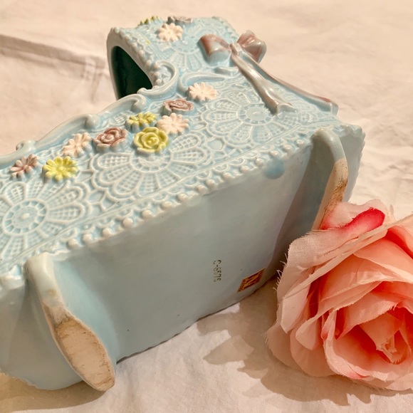 Vintage Napco | Accents | Vintage Napco Japan Baby Cradle Shaped Floral ...